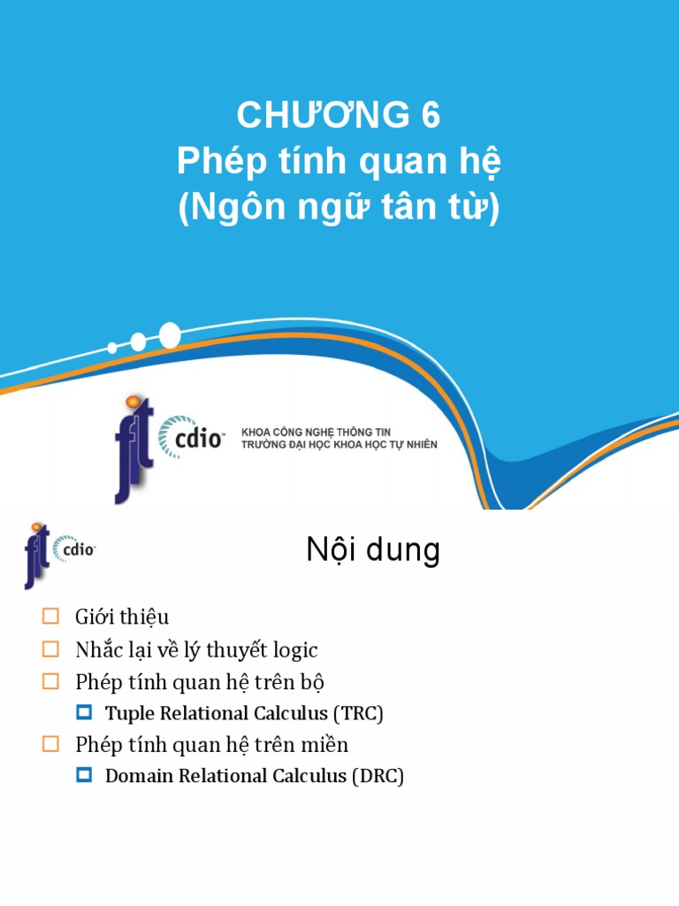 CTT102-Chuong 6-Phep Tinh Quan He PDF | PDF
