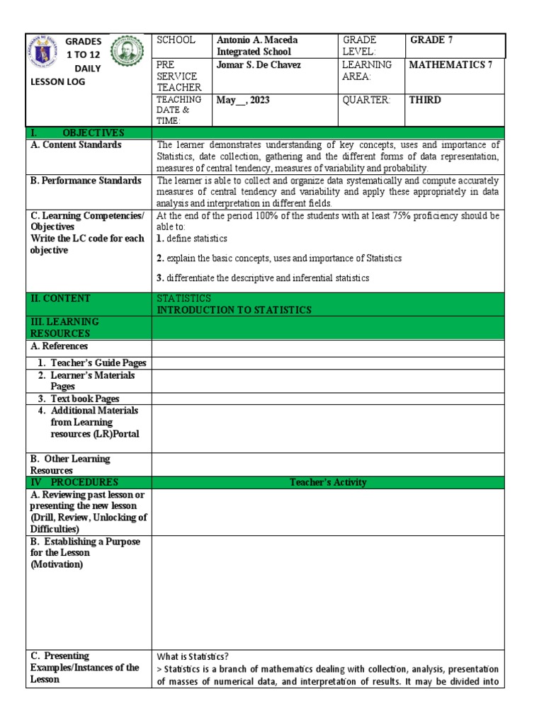 Statistics LP de Chavez | PDF