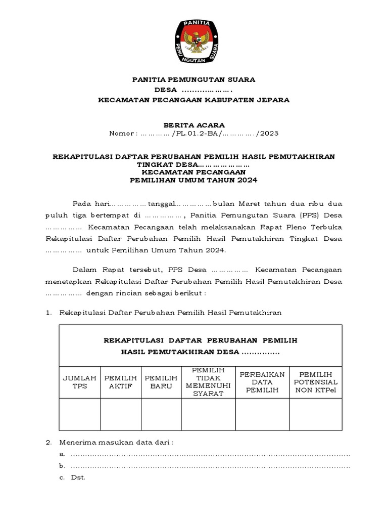 Berkas Pleno DPS PPS | PDF