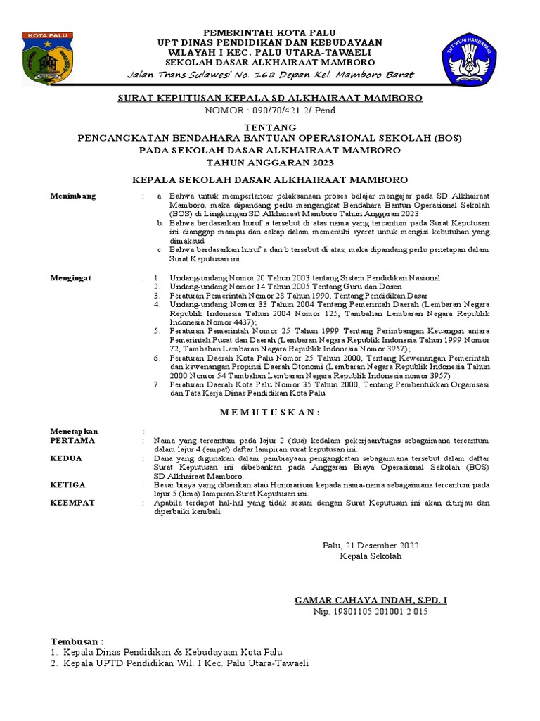 SK Bendahara Bos 2023 | PDF