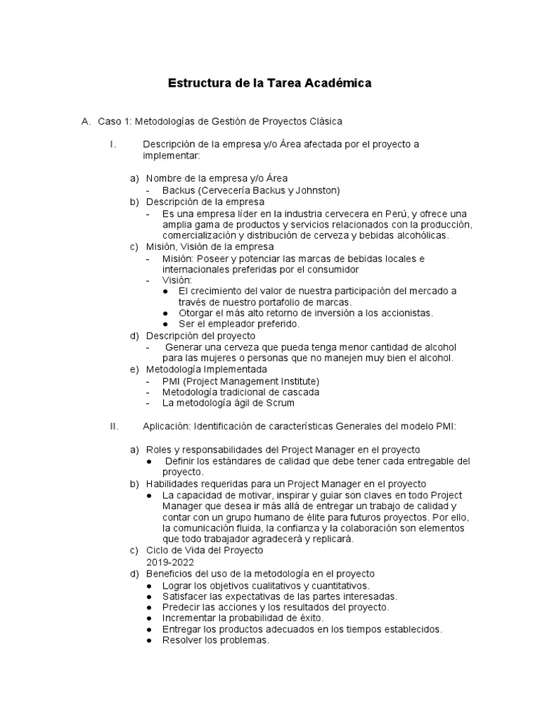 Semana 4 - Estructura de La Tarea Académica-Grupo 5 | PDF Semana 4 - Estructura de La Tarea Académica-Grupo 5 | PDF