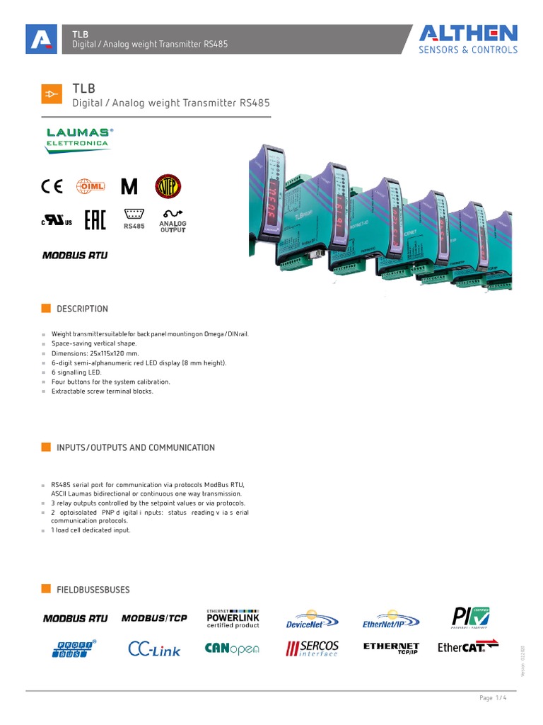 TLB Modbus TCP Digital Amplifier en PDF | PDF | Bit Rate | Computer Network TLB Modbus TCP Digital Amplifier en PDF | PDF | Bit Rate | Computer Network
