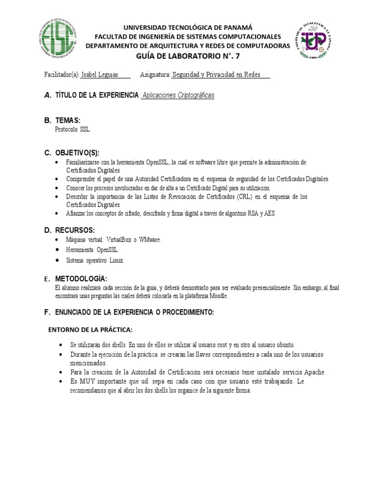 Guía - Lab-FISC7 | PDF | Transport Layer Security | Criptografía