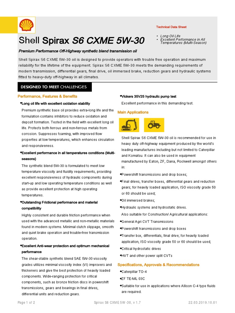 Shell Spirax S6 CXME 5W-30 PDF | PDF | Motor Oil | Viscosity