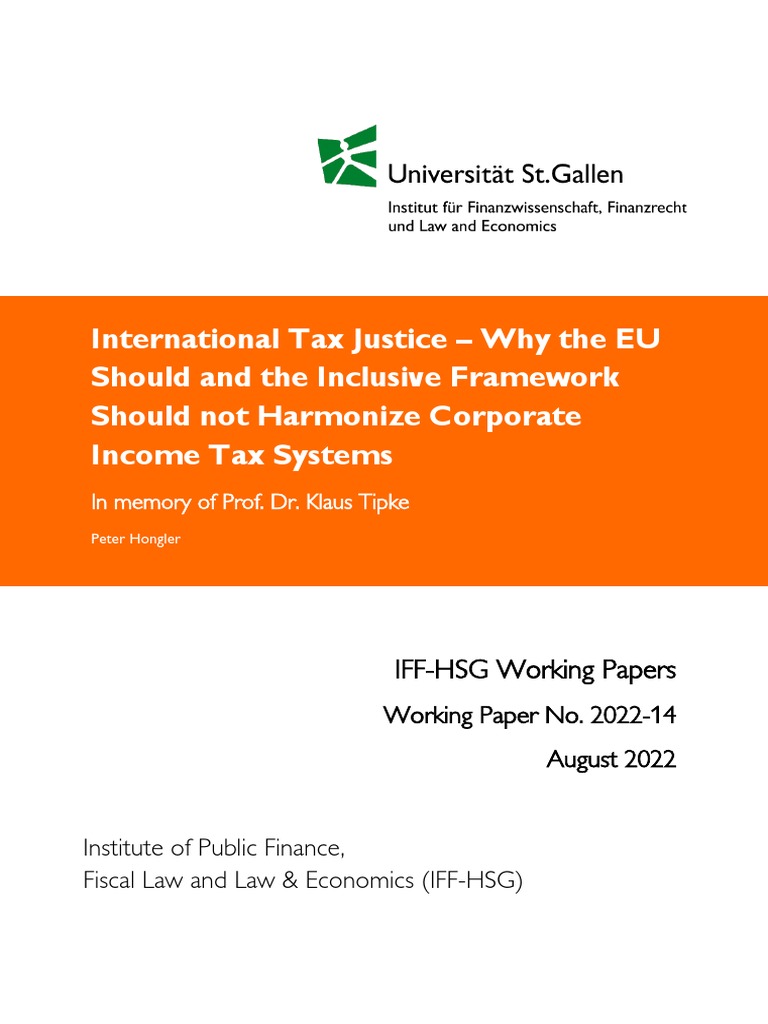 EU Tax Harmonization and Justice Debate | PDF