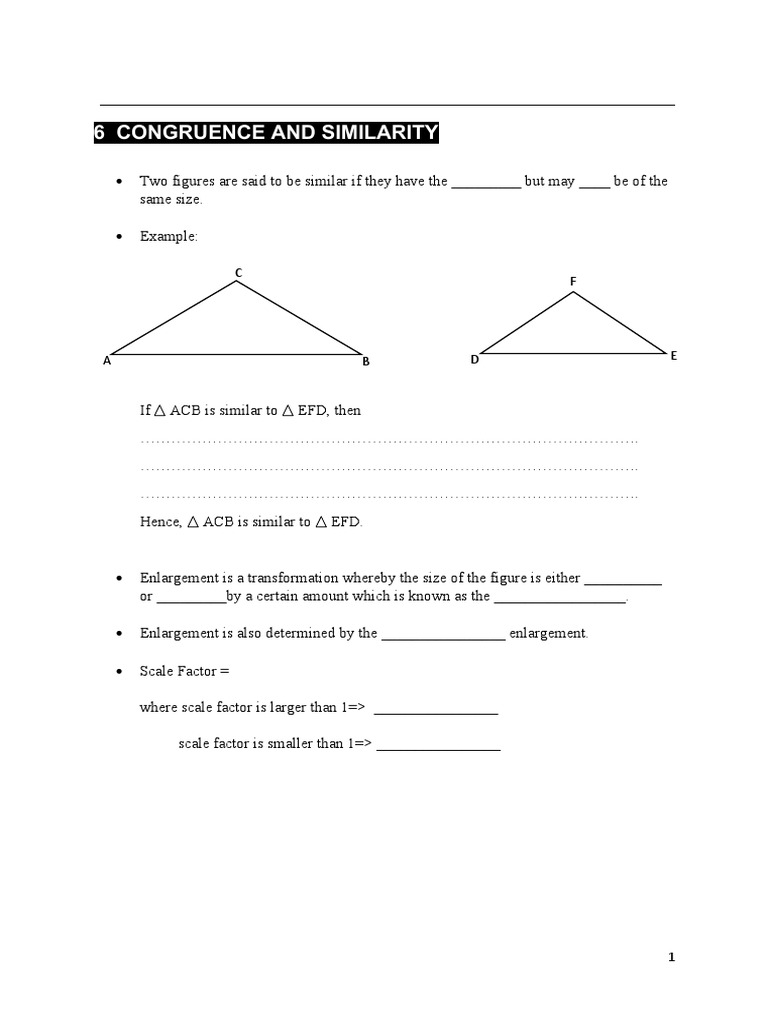 Congruence and Similarity Guide | PDF