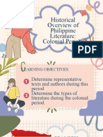 Lesson 3 Spanish Colonial Period in Philippine Literature | PDF ...