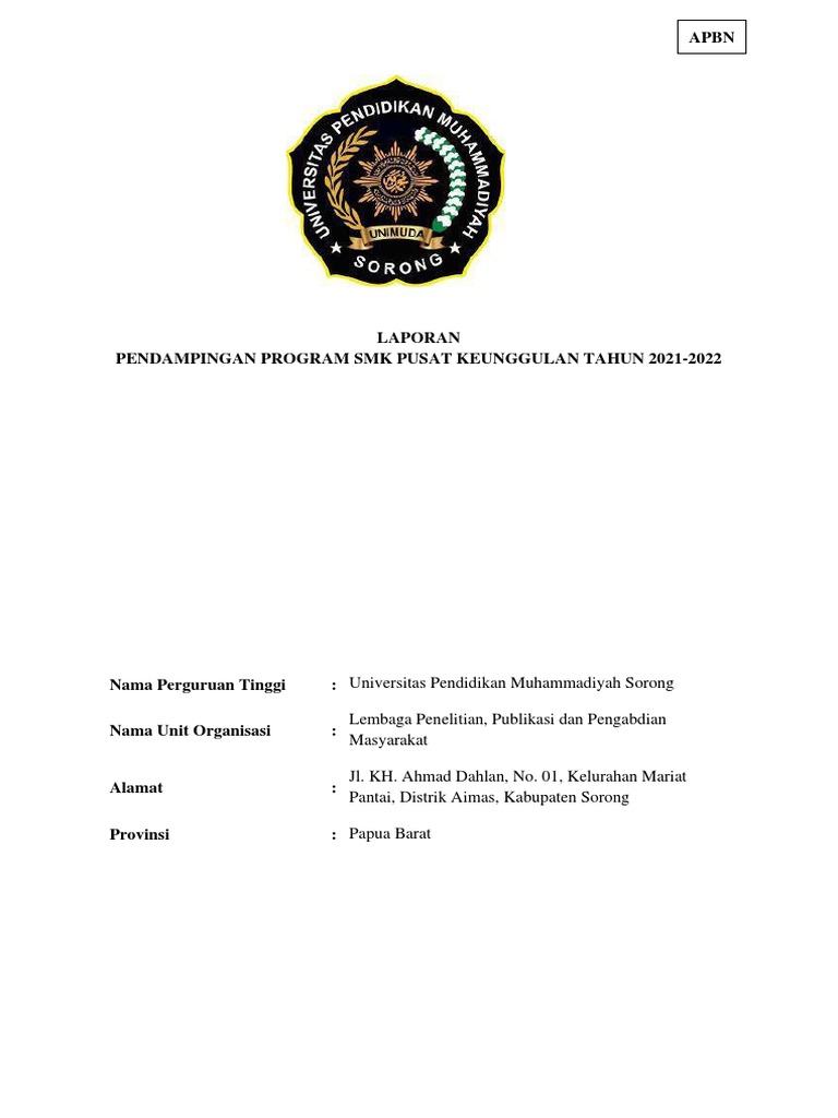 Laporan Kegiatan Pendampingan SMK PK PDF | PDF