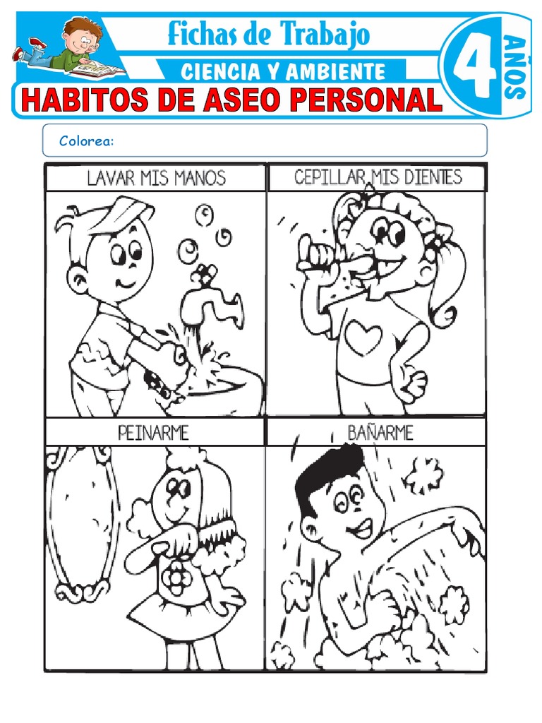Hábitos de Higiene Personal para Colorear | PDF
