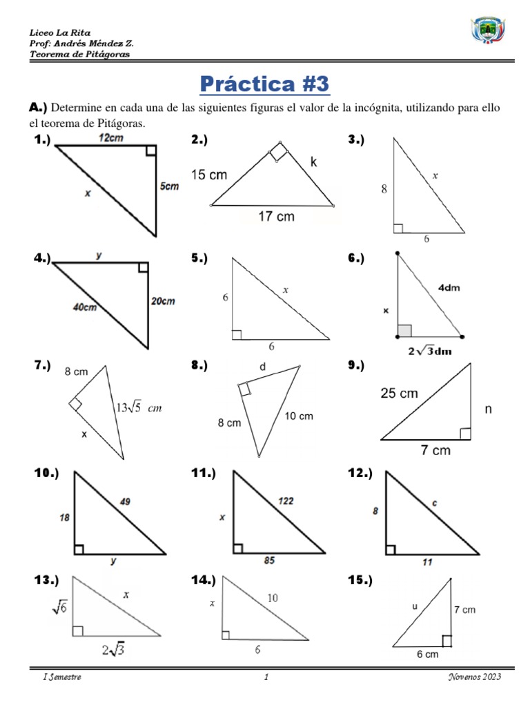 Práctica #3. Pitágoras PDF | PDF