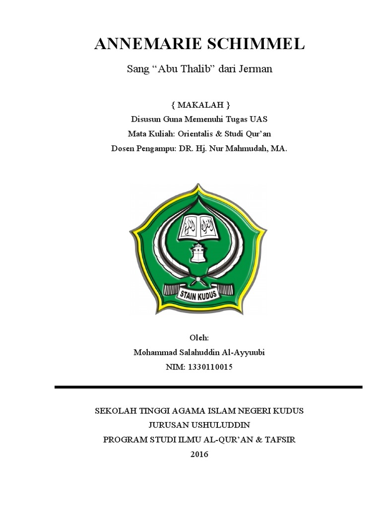 Tugas UAS Annemarie Schimmel | PDF