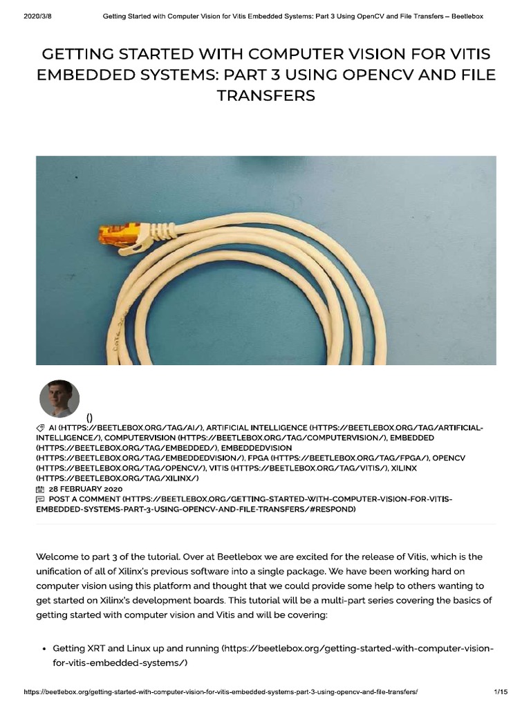 Part 3 Using OpenCV On The Embedded System PDF | PDF