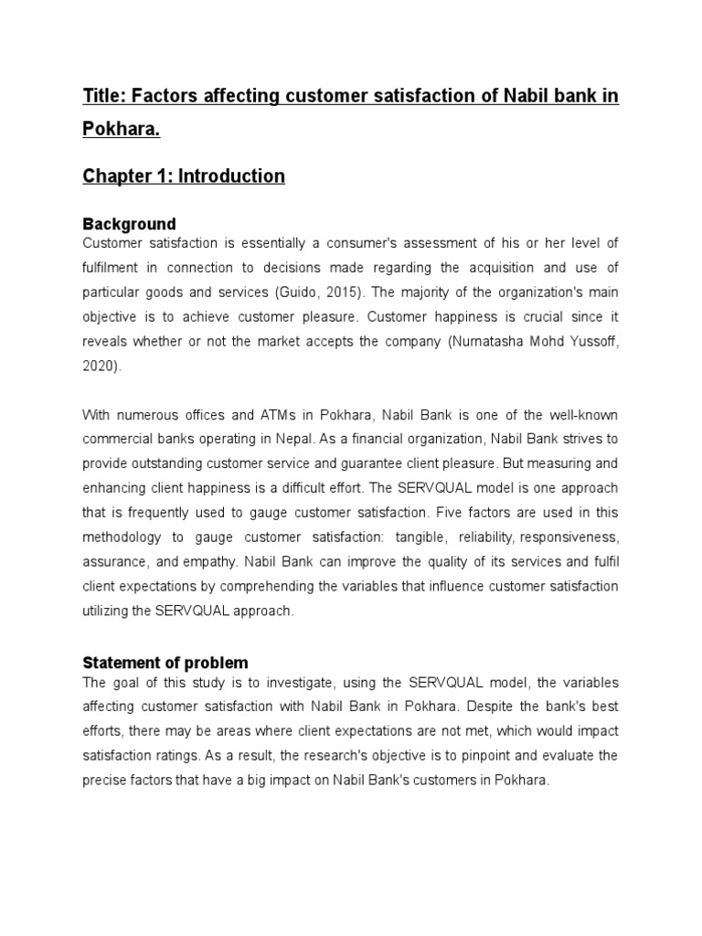 Understanding Customer Satisfaction An Analysis Of The Factors
