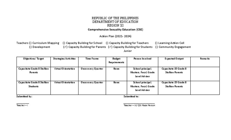 Cse Action Plan | PDF