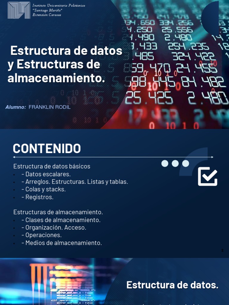 Presentacion de ESTRUCTURAS DE DATOS PDF | PDF