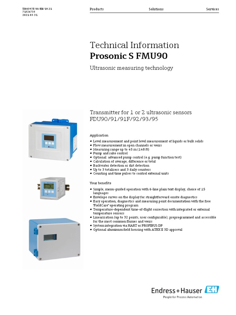 Prosonic S FMU90 PDF | PDF