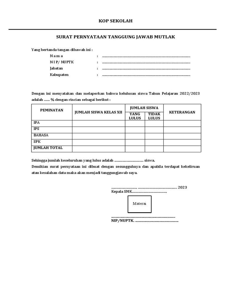 +SPTJM Kelulusan SMA | PDF
