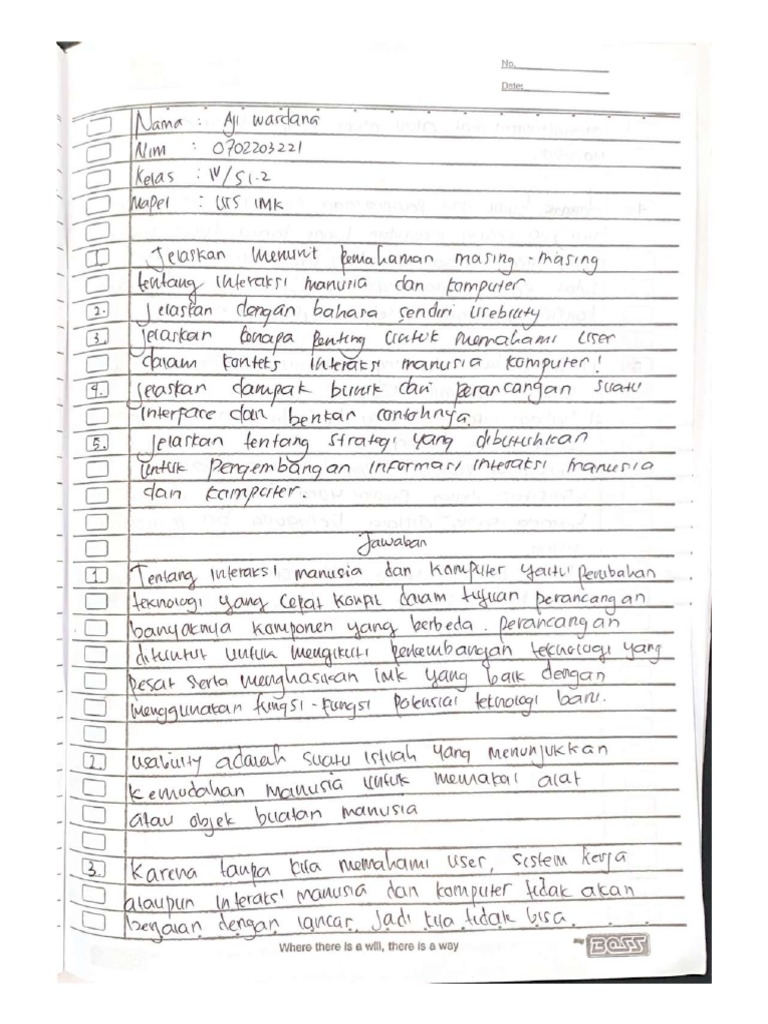 Uts - Imk - Aji Wardana - 0702203221 - Compressed PDF | PDF