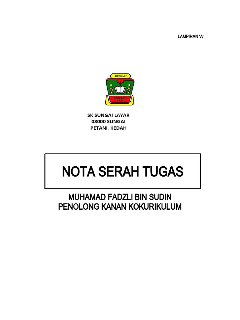 Format Nota Serah Tugas | PDF