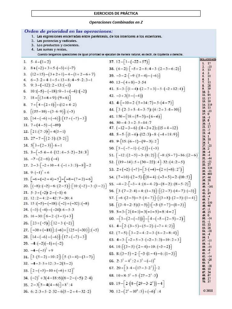 Operaciones En Z Resueltas Pdf