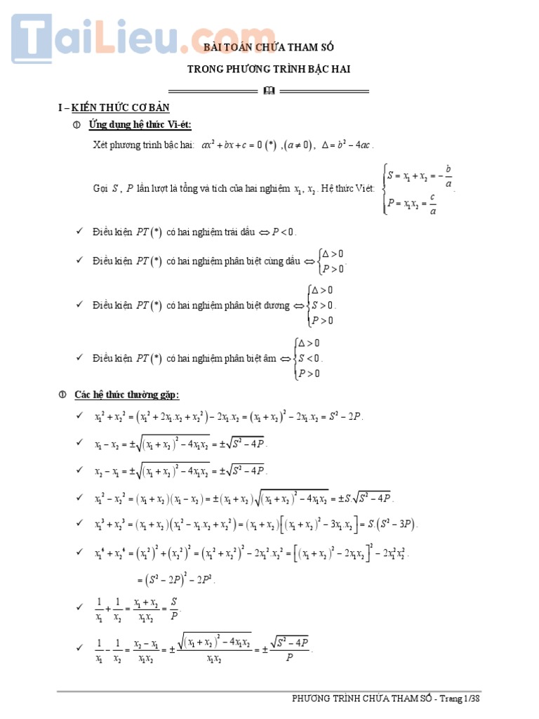 20210408133954606ea53adc713 - Bai Toan Chua Tham So Trong Phuong Trinh Bac Hai 1 PDF | PDF