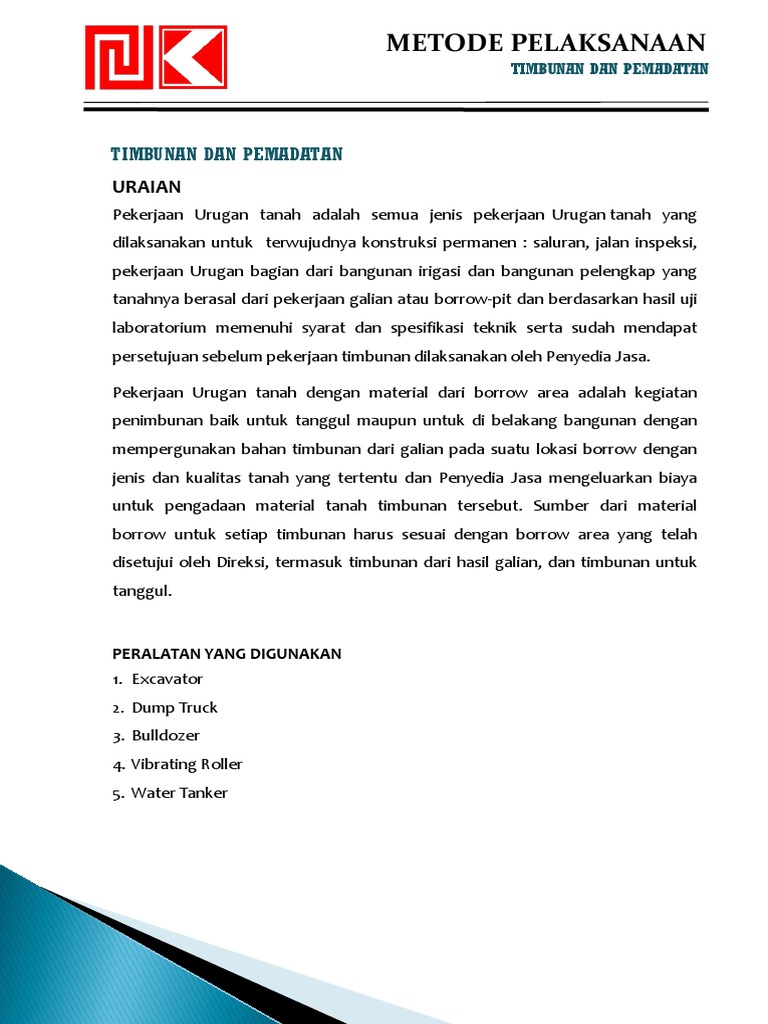 Timbunan Dan Pemadatan PDF | PDF
