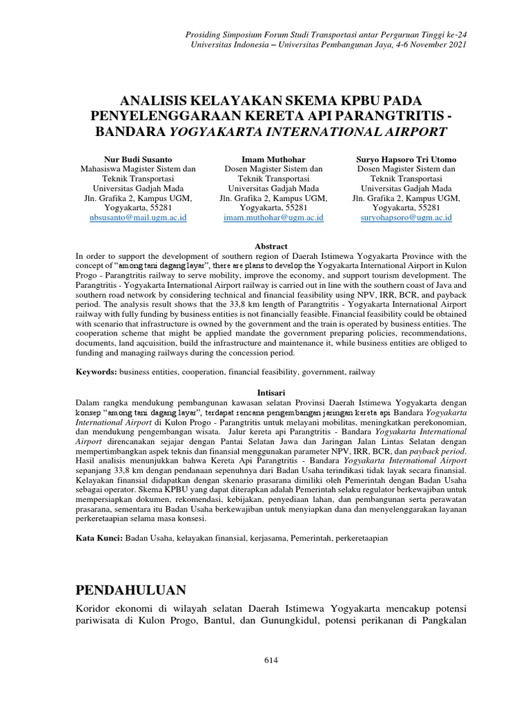 Analisis Kelayakan Skema KPBU Pada Penyelenggaraan Kereta Api ...