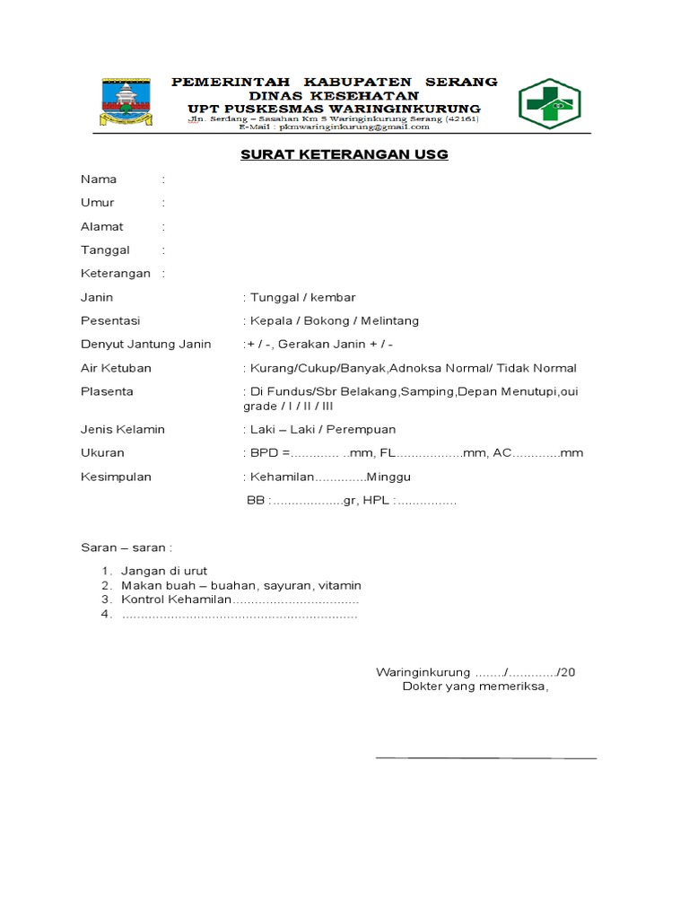 Surat Keterangan Usg | PDF