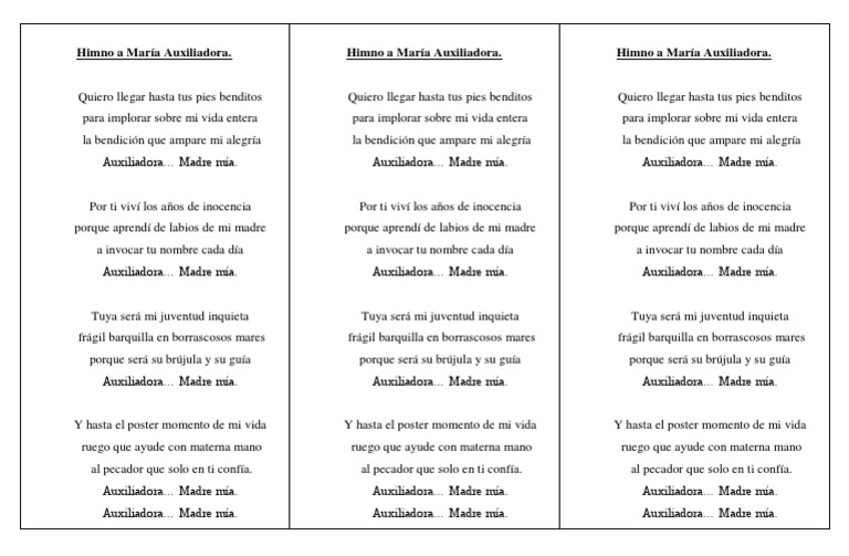 Himno a María Auxiliadora: Una oración de devoción y súplica a la ...