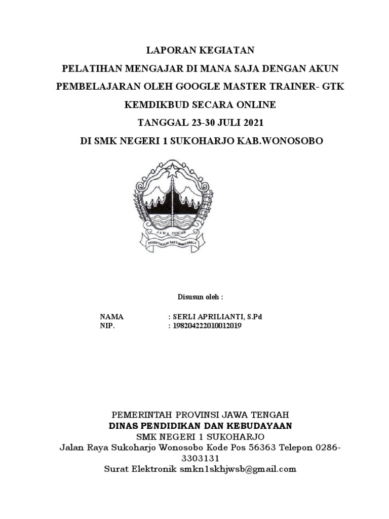 LAPORAN KEGIATAN WEBINAr Serli | PDF