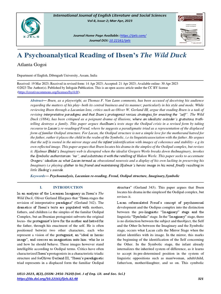 A Psychoanalytical Reading of Ibsen's The Wild Duck | PDF | Psychology ...