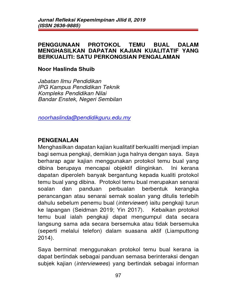 Protokol Temu Bual | PDF