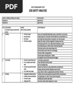 JSA For Cutting, Grinding and Welding | PDF | Welding | Construction