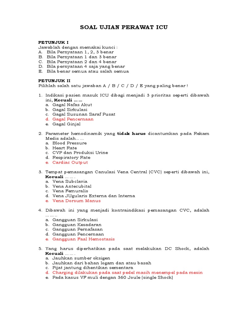 Soal Perawat Icu | PDF