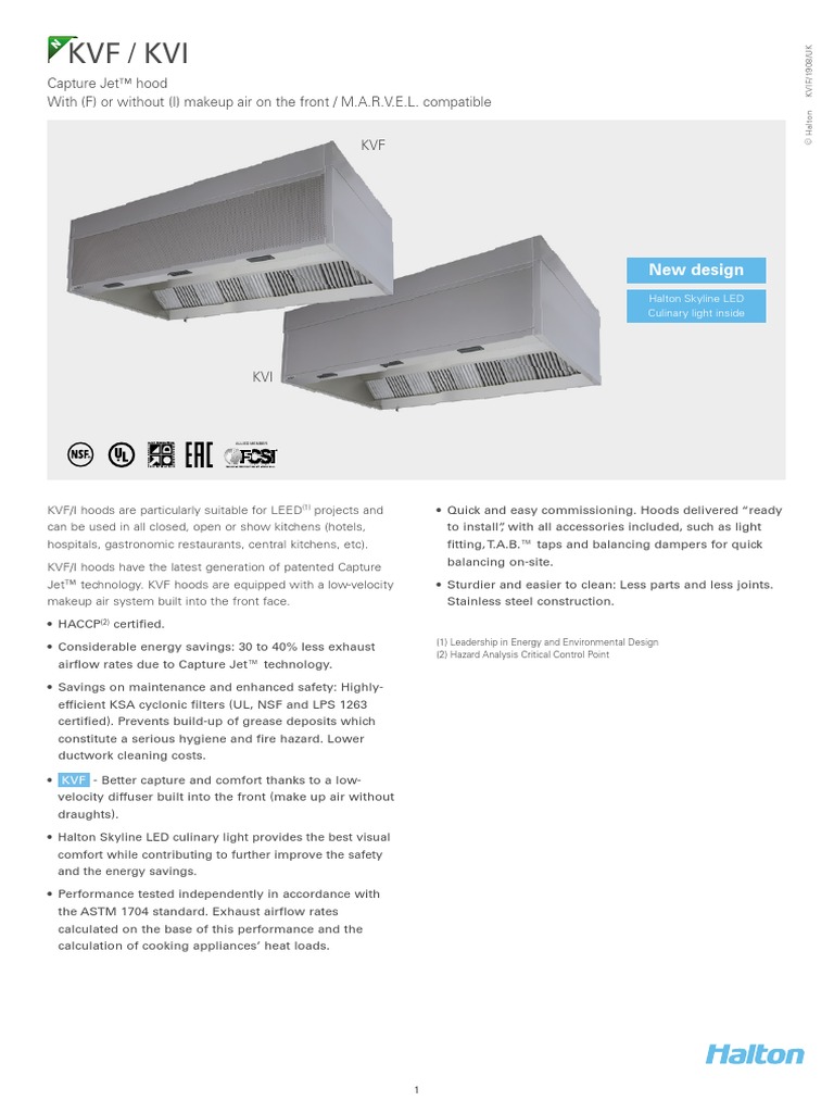 Halton KVIF Capture Jet Hoods Uk1908 Full | PDF