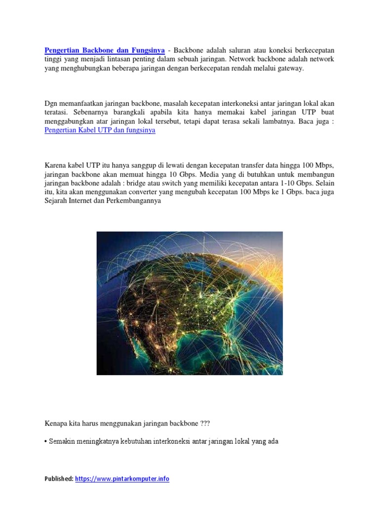 Pengertian Backbone Dan Fungsinya PDF PDF | PDF