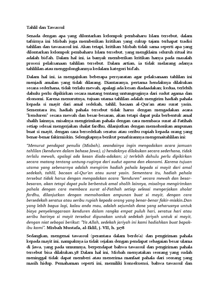 Tahlil Dan Tawassul Di Iklil | PDF
