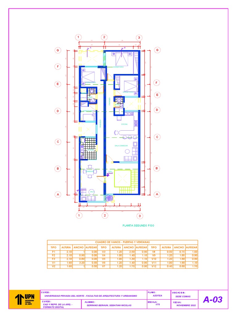 Plano de Azotea en AutoCAD 90m2 | PDF