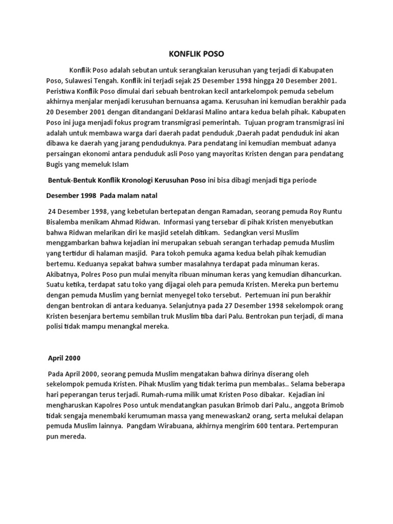 Konflik Poso | PDF