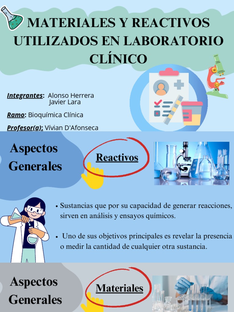 Reactivos y Materiales Utilizados en El Laboratorio Clínico | PDF