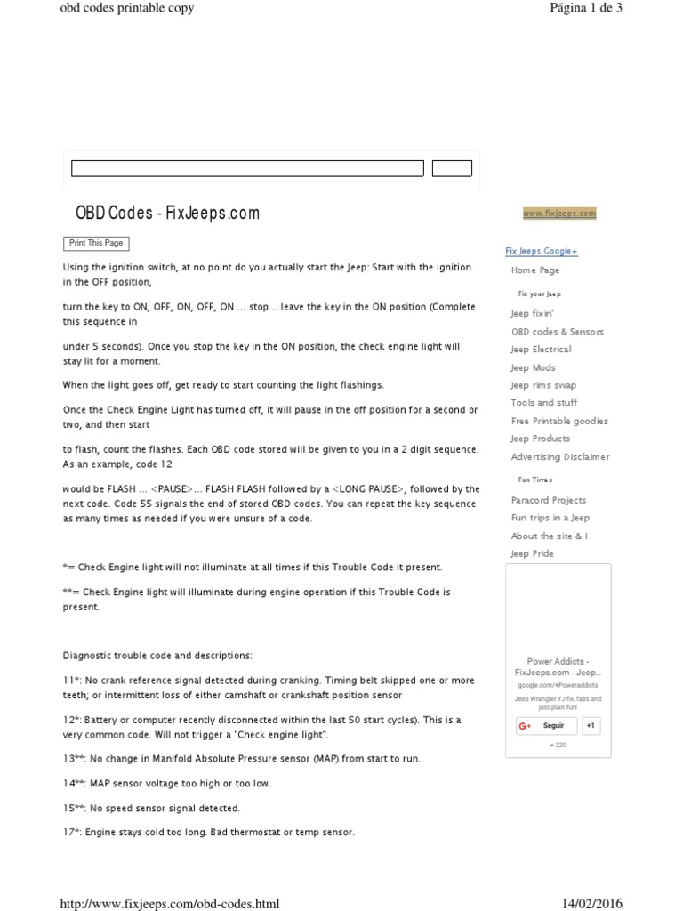 Obd Codes | PDF