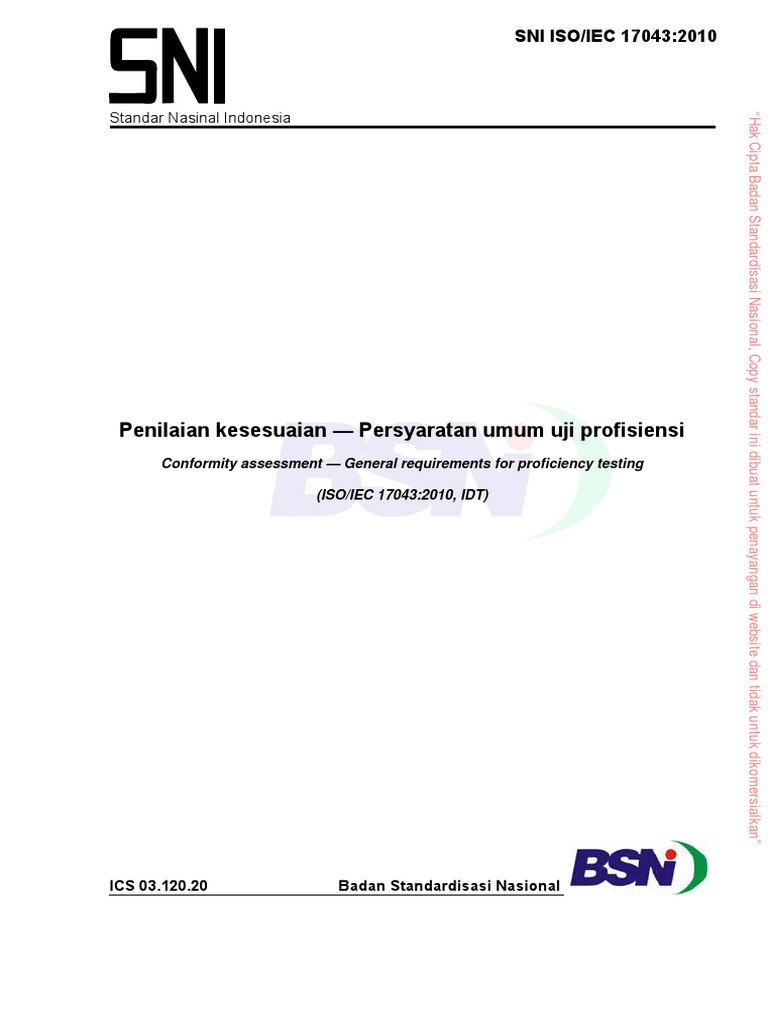 Sni Iso 17043-2010 PDF | PDF