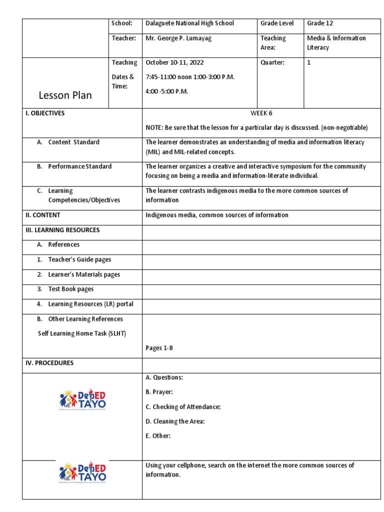 DLP-MIL-Q1-Week 6 Contrast Indigenous Media To The More Common Sources ...
