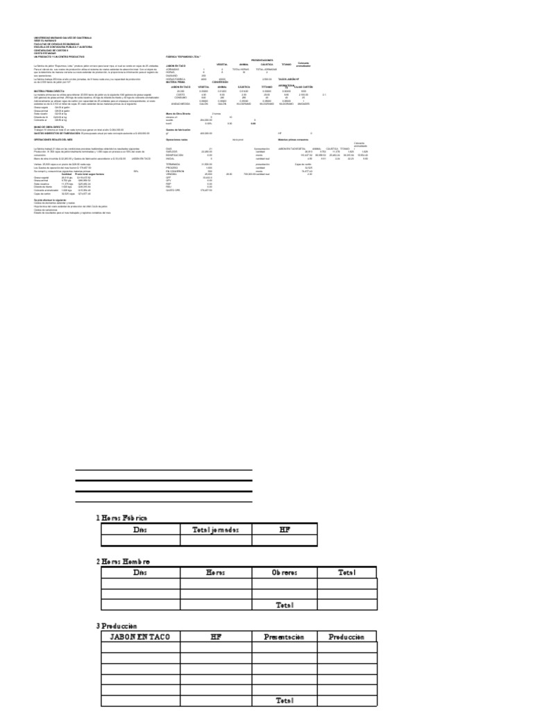 Jabon Espumoso Costo Estandar | PDF