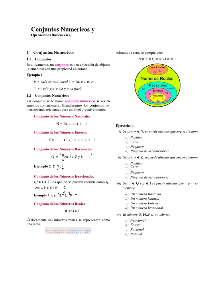 Conjuntos Numericos PDF | PDF