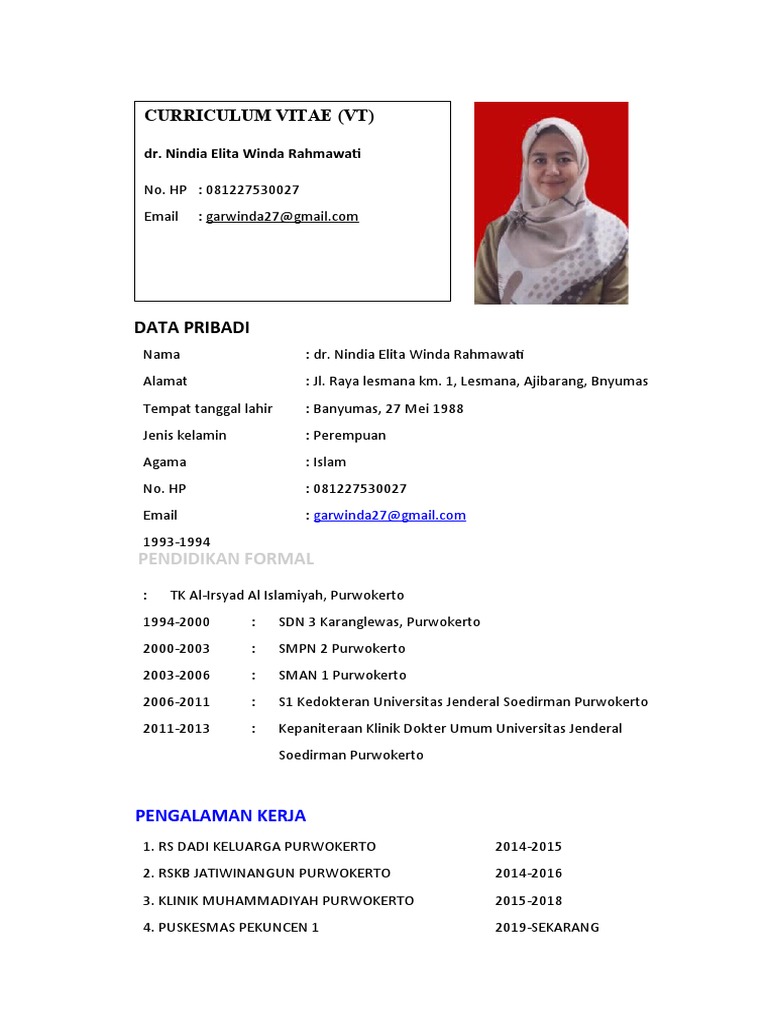 Curriculum Vitae Winda | PDF