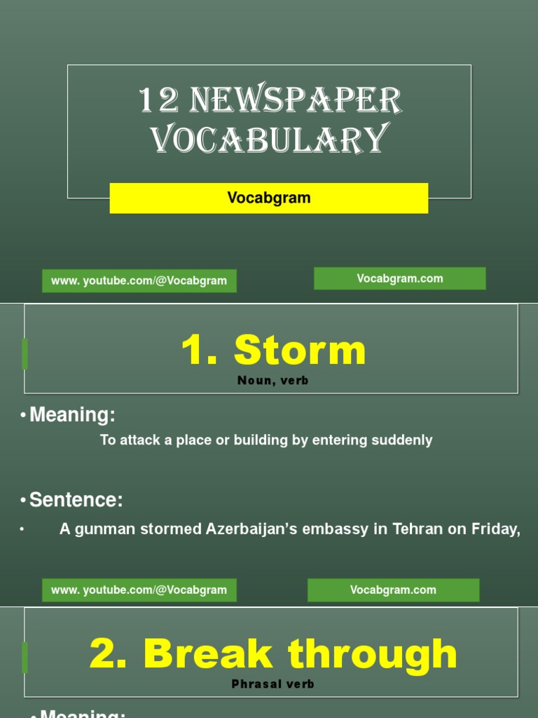 Vocabulary from Embassy Attack News | PDF
