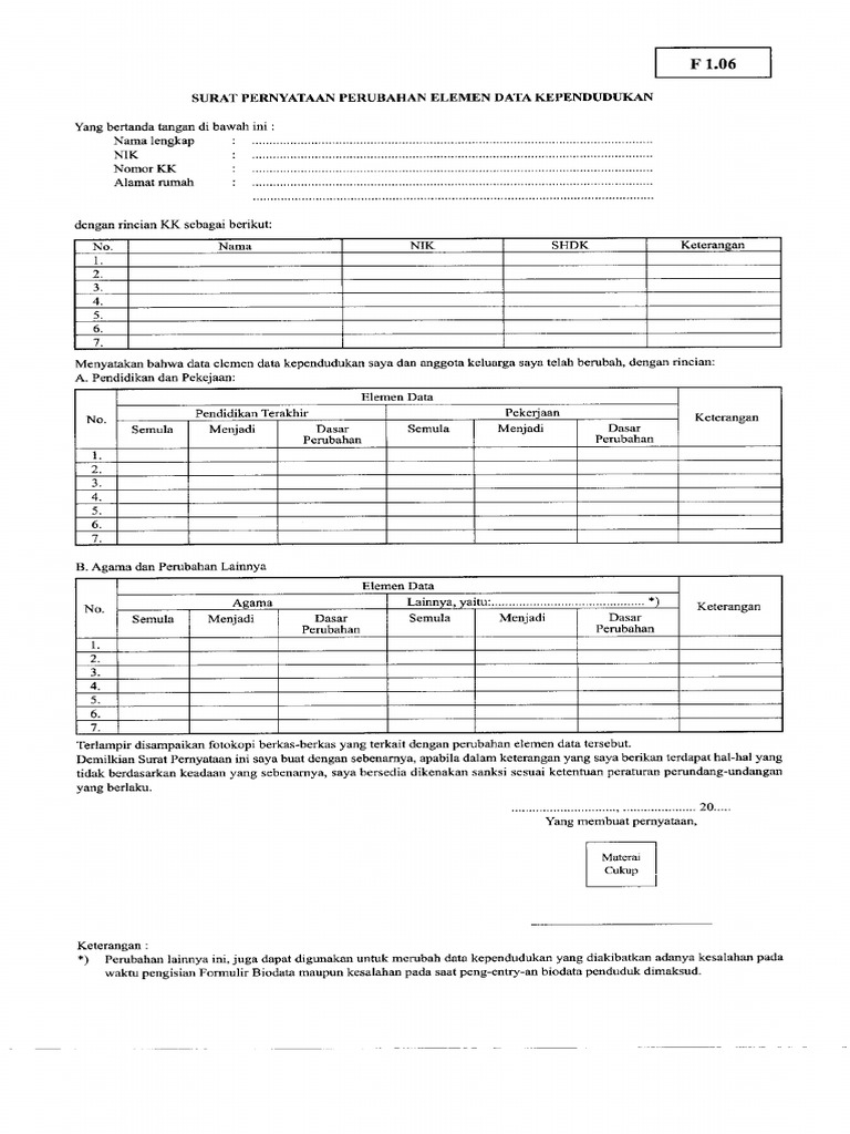 Formulir F-1.06 | PDF