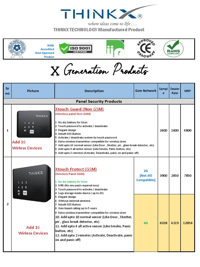 4G XGen Dealer Price List 1122 | Download Free PDF | Flashlight | Wireless