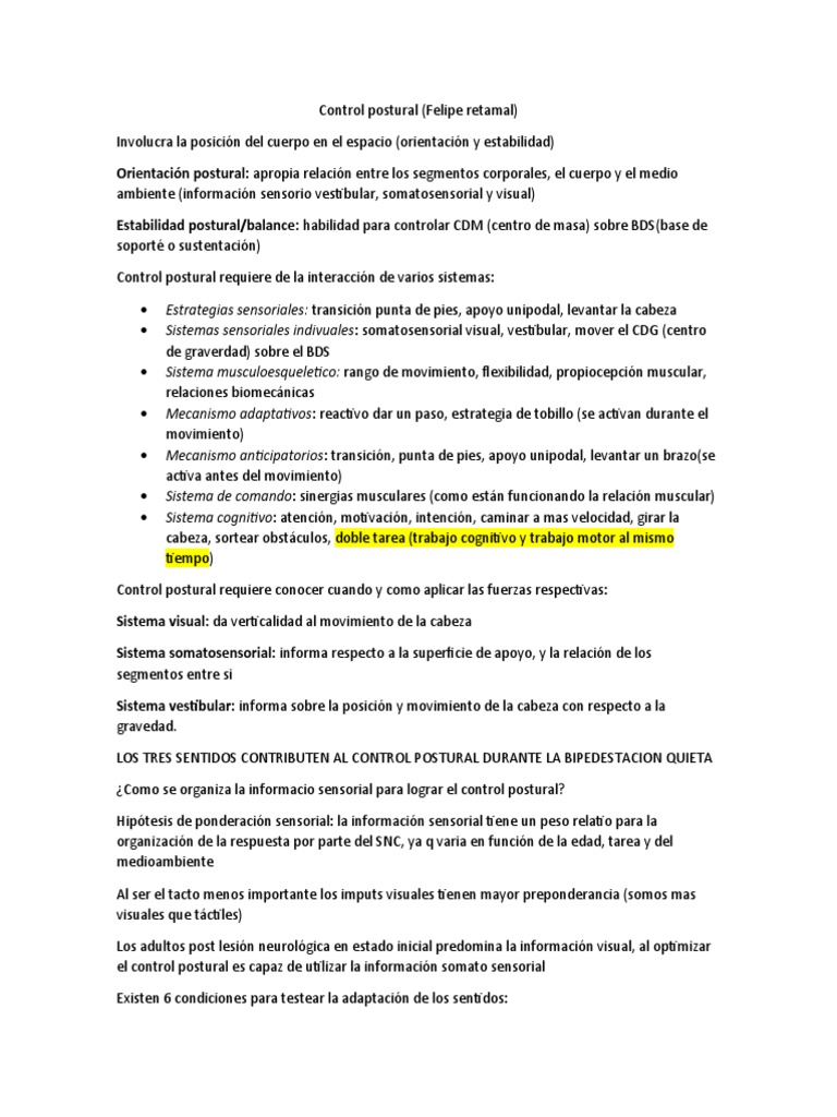 Control Postural | PDF | Músculo | Neurona motora